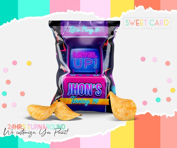 GAMER CHIP BAG Gamer Controller Birthday Printable Chip Bag | Etsy