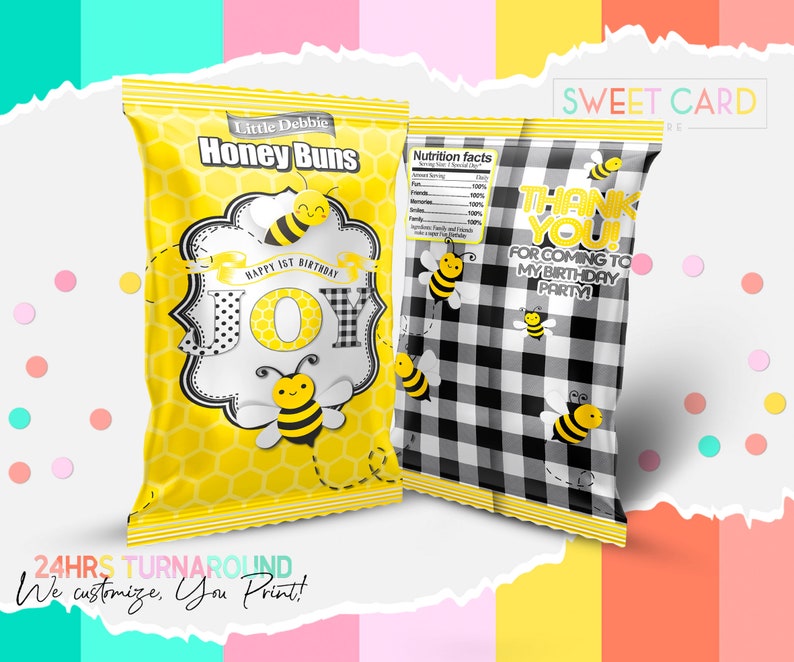 BEE CHIP BAG Bumble Bee Birthday Party Chip Bag Sweet Bee - Etsy
