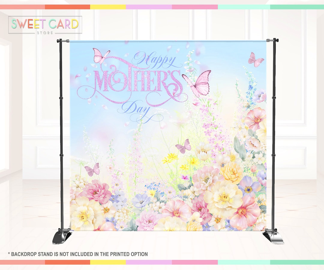 Floral Glitter Mother's Day Backdrop Spring Flowers - Etsy