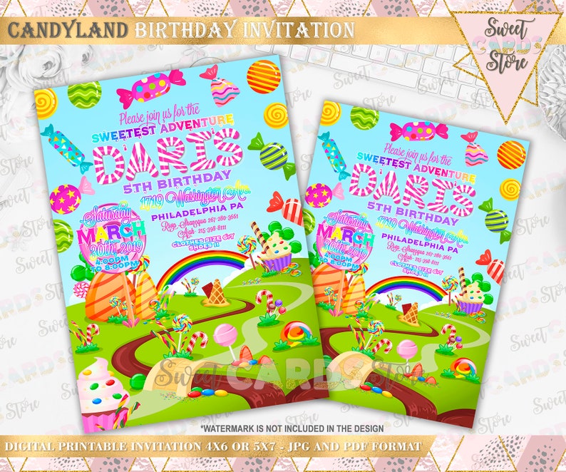 Candyland Printable Invitation Candyland Invite Candyland - Etsy