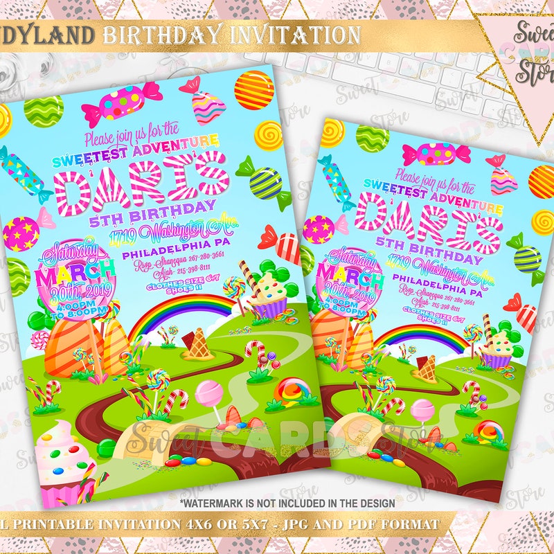 Candyland Invitation - Etsy