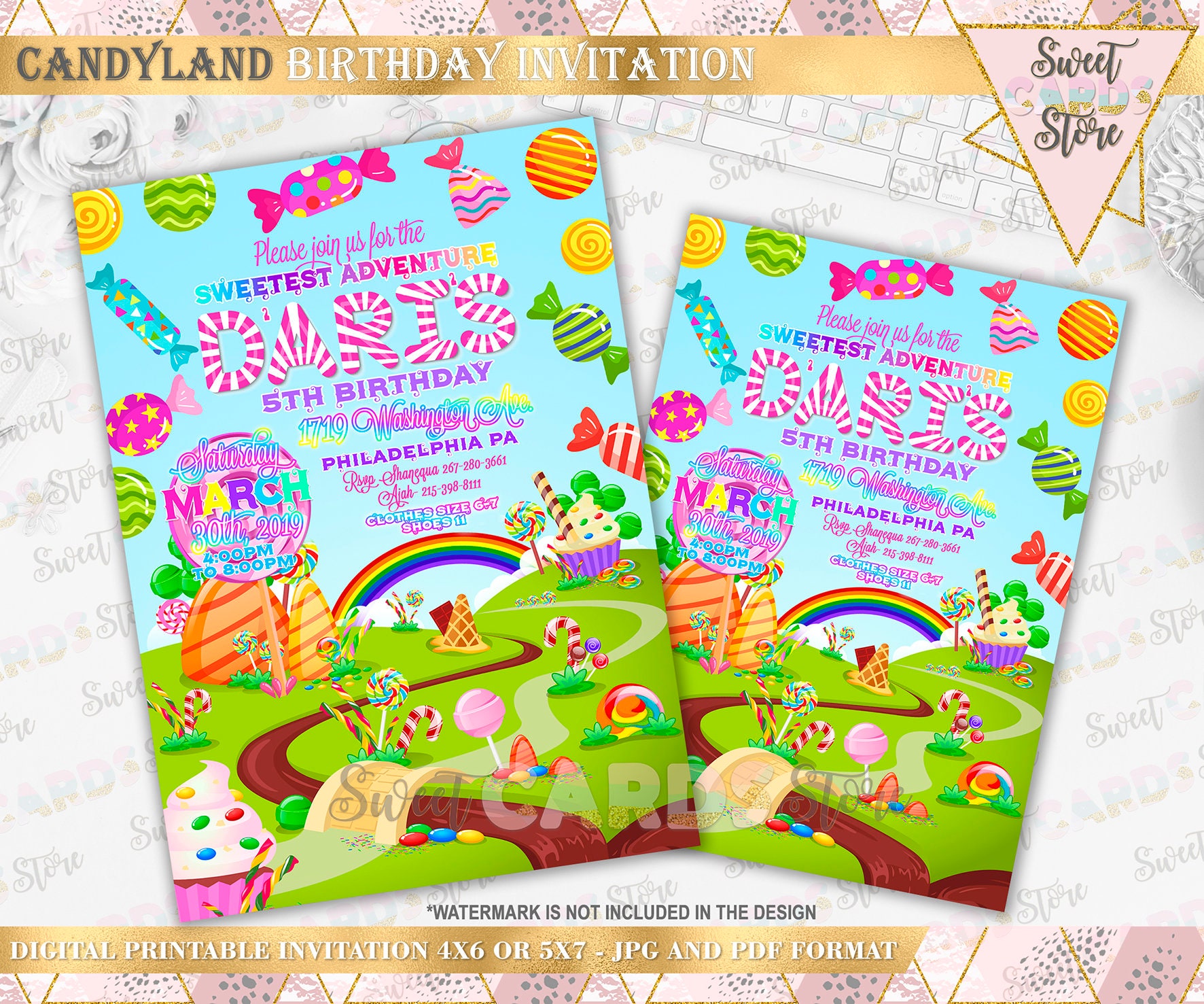 Candyland Printable Invitation Candyland Invite Candyland - Etsy
