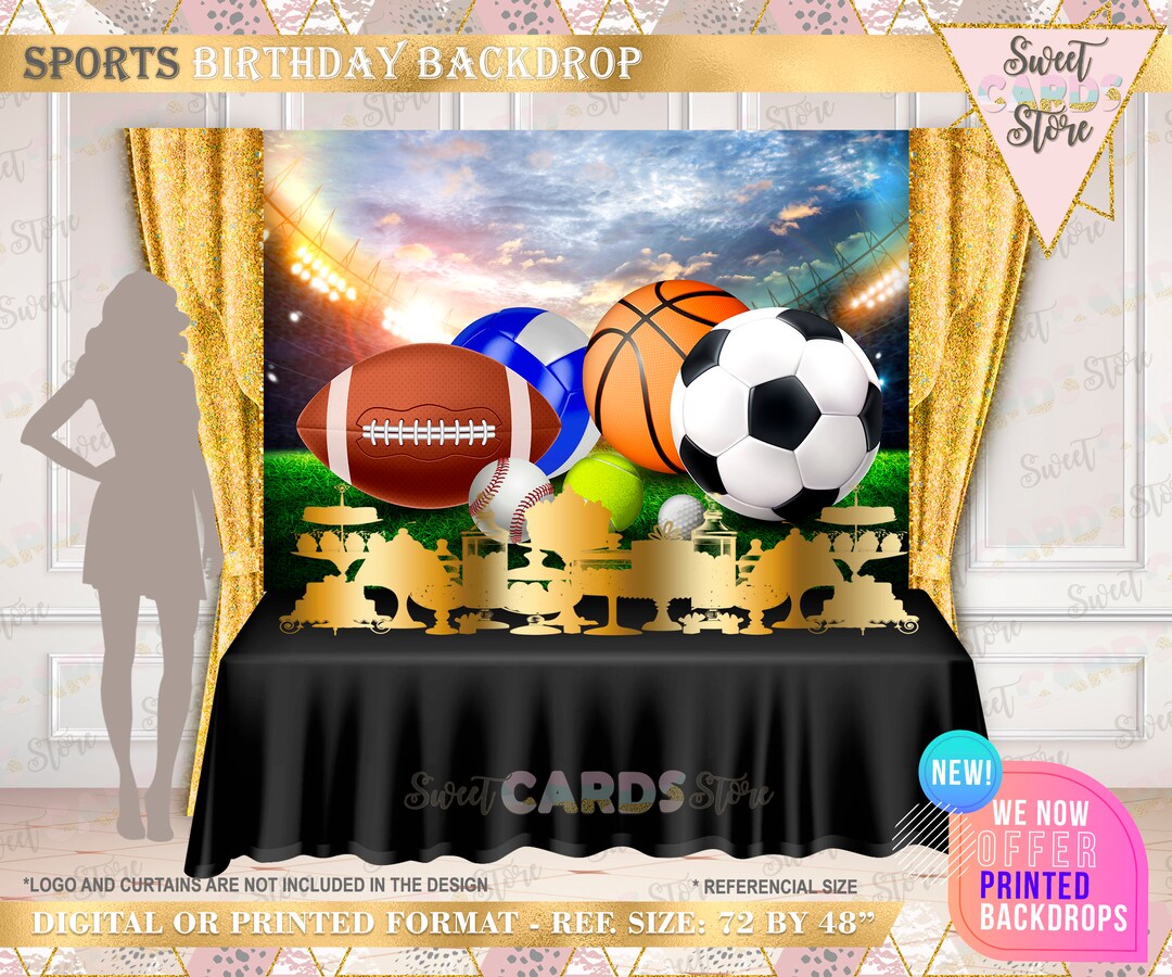 Sports Party Backdrop Decor, Football Party Decor, Soccer Decor ...