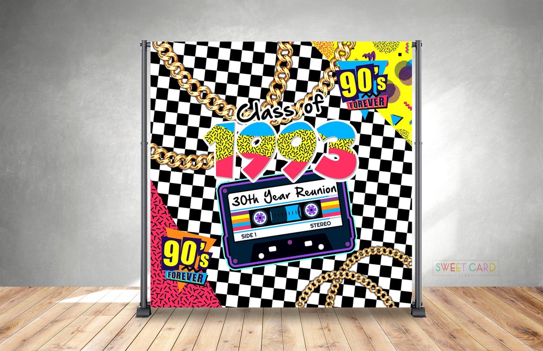 80's 90's Retro Party Backdrop, 90s Retro Backdrop, Retro Backdrop ...