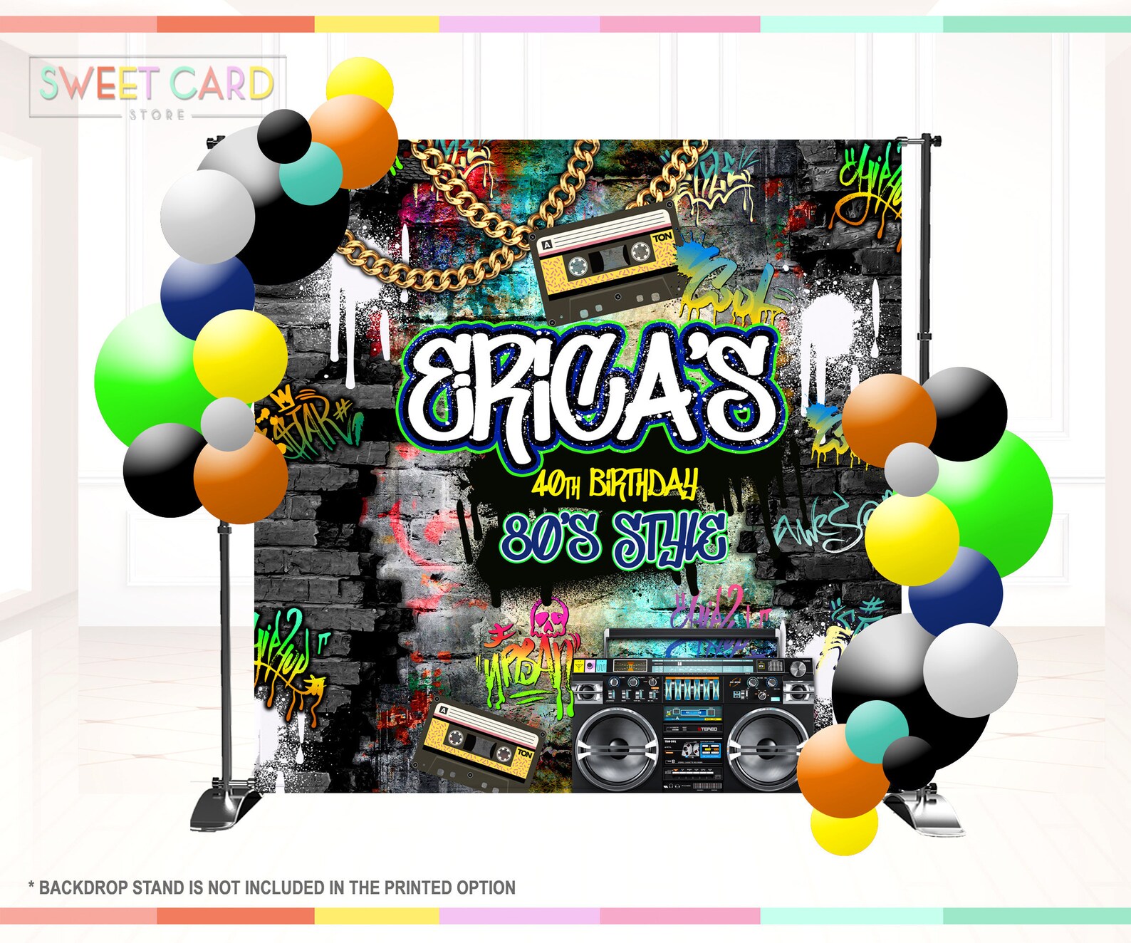 80's 90's Graffiti Party Backdrop 90s Retro Backdrop - Etsy