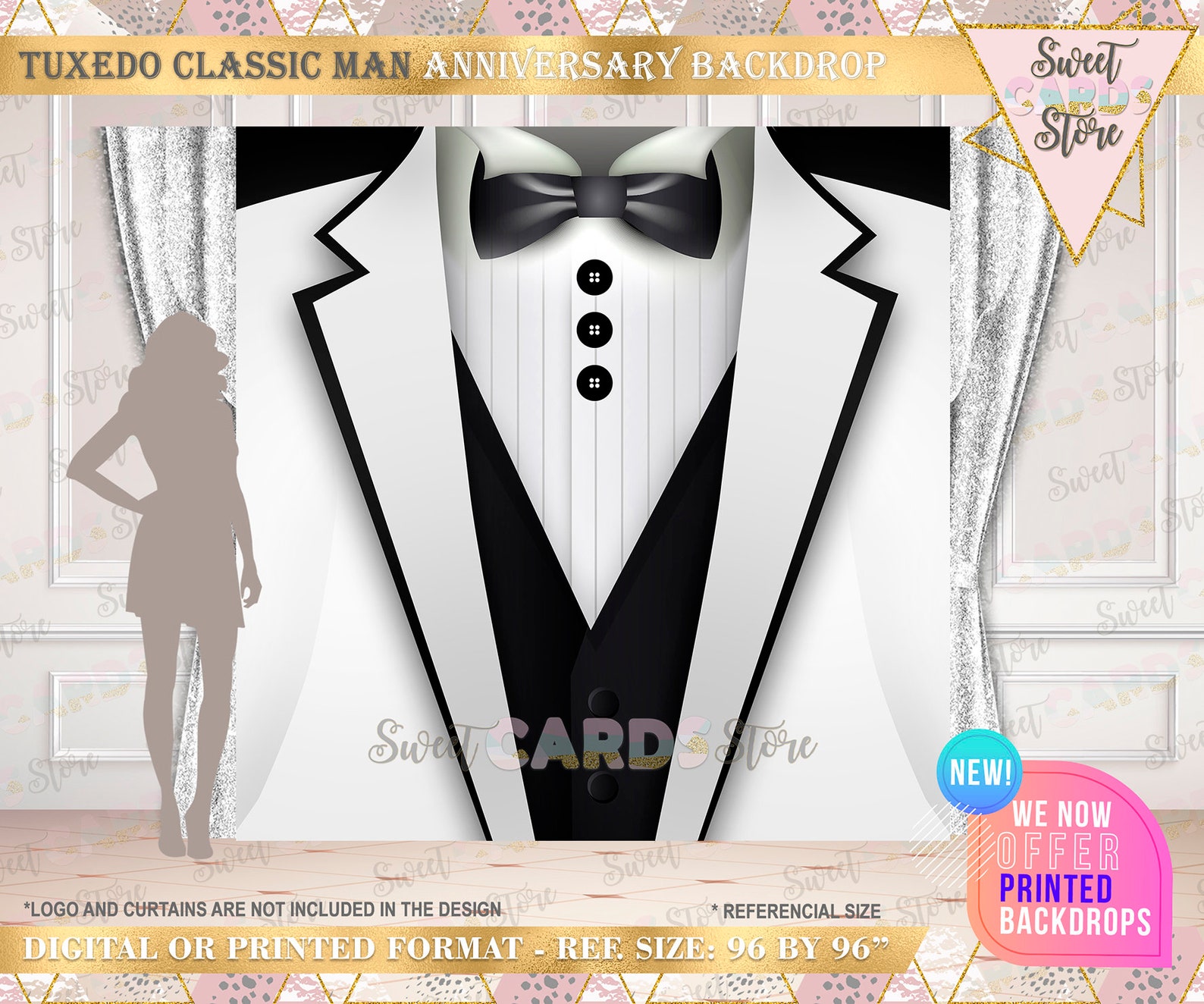 White Tuxedo Backdrop Classic Man Backdrop Tuxedo - Etsy
