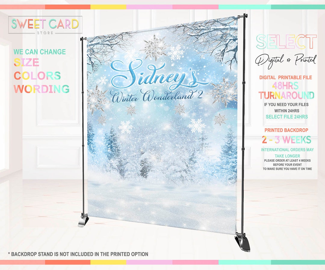 Winter Wonderland Snowflakes Party Backdrop, Winter Onederland Backdrop ...
