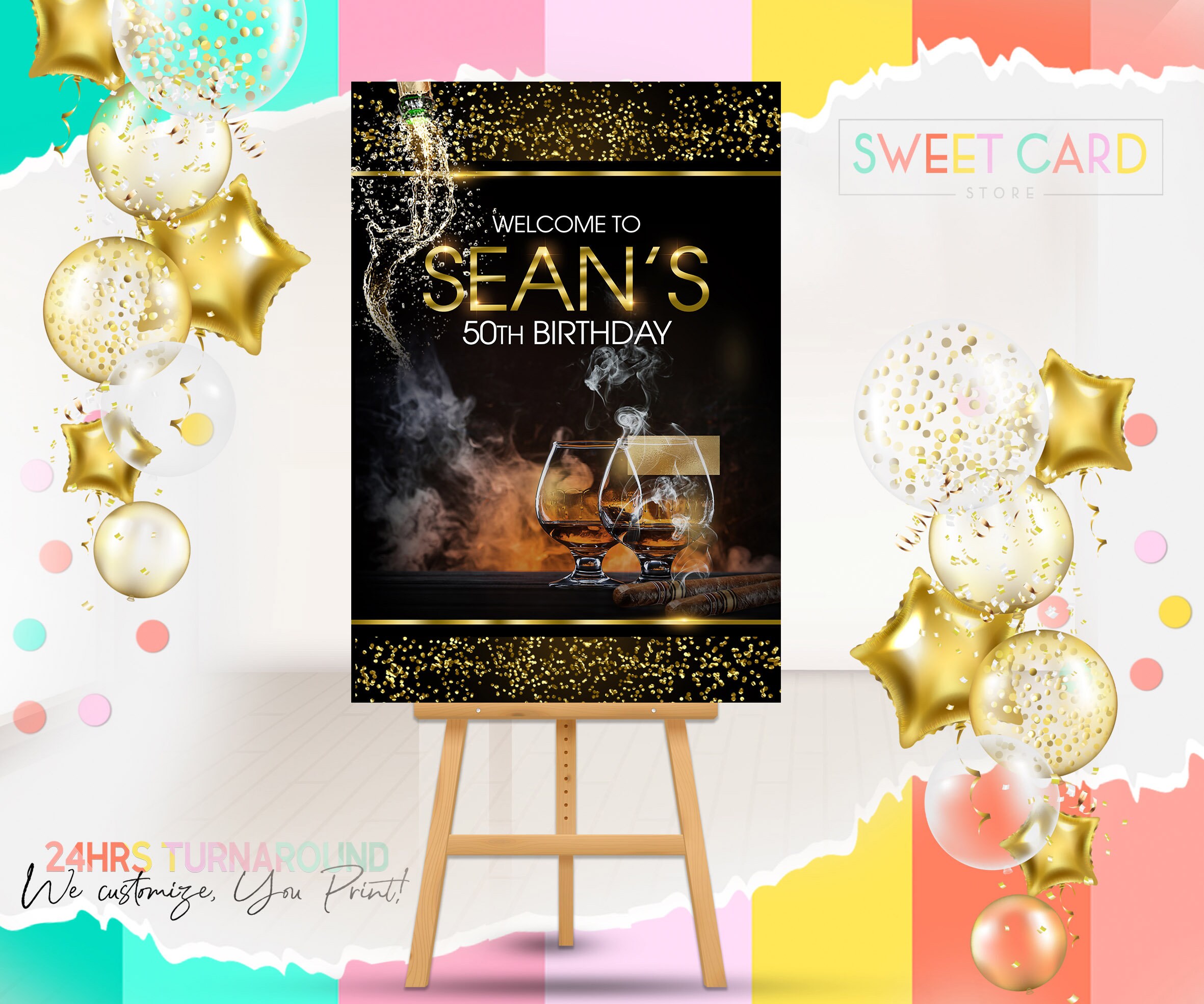 50TH WELCOME SIGN 50 Birthday Welcome Sign Board Fifty - Etsy