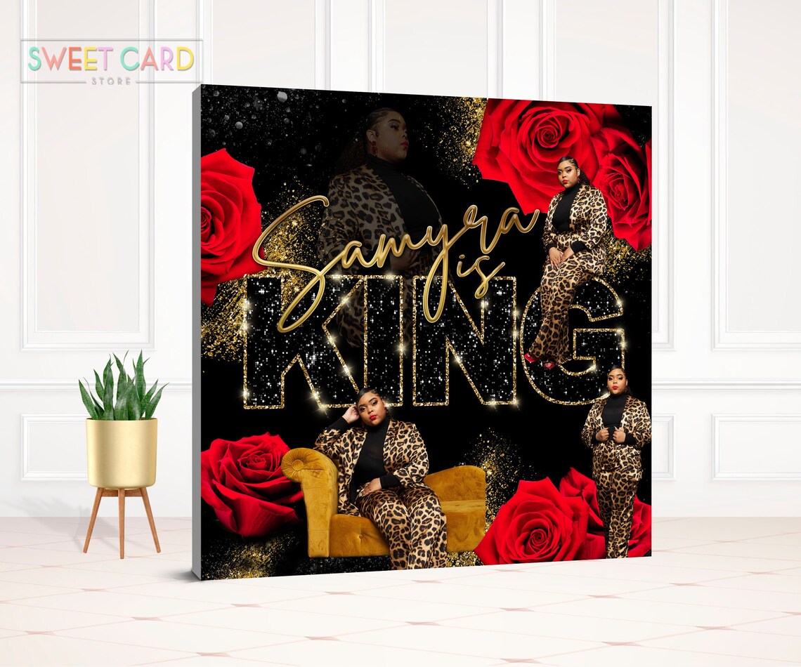 Red Roses Gold Birthday Backdrop Roses Printable Backdrop - Etsy