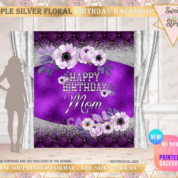 Purple and Gold Glitter Backdrop - Etsy