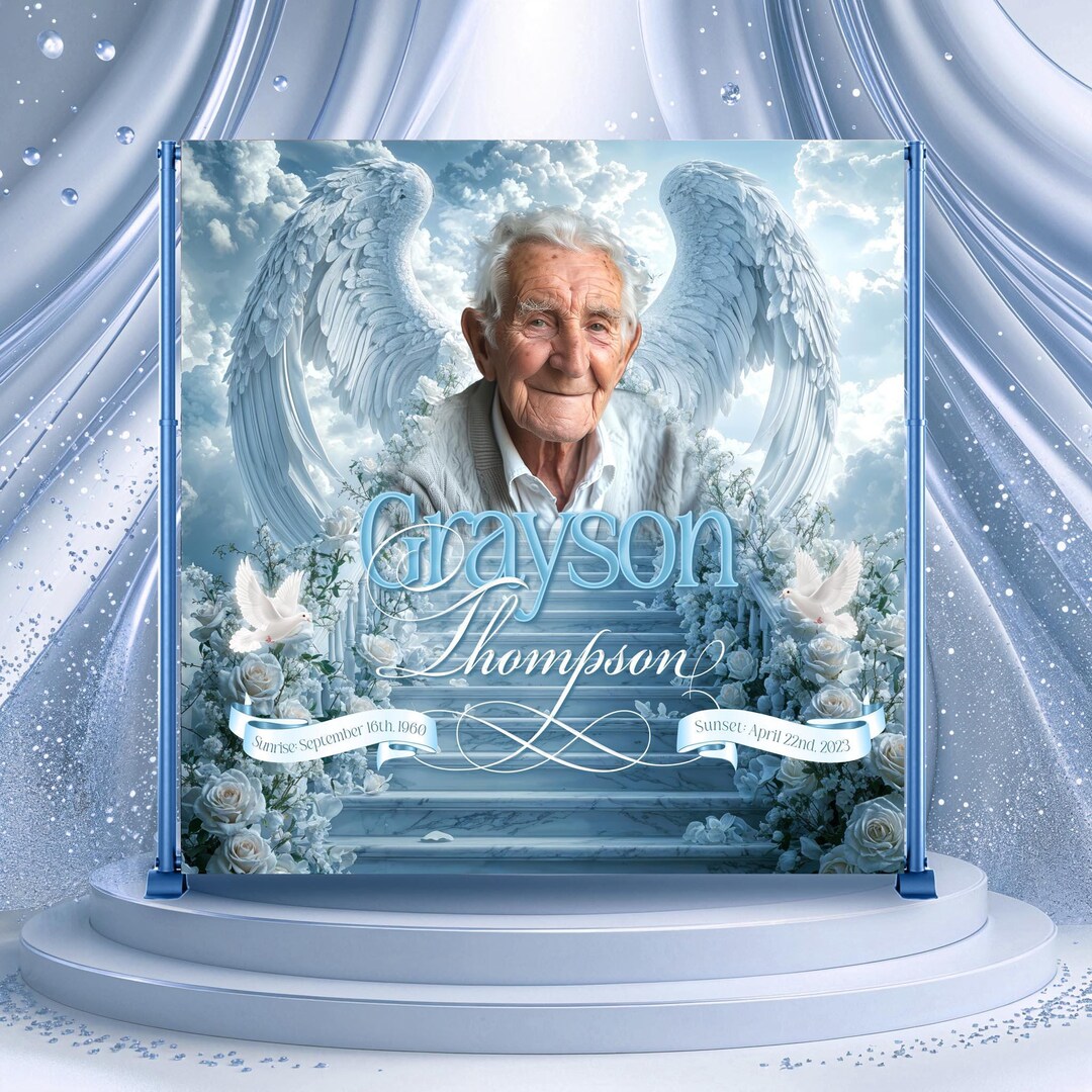 Repass Backdrop, Memorial Backdrop, Funeral Banner Background, Memorial ...