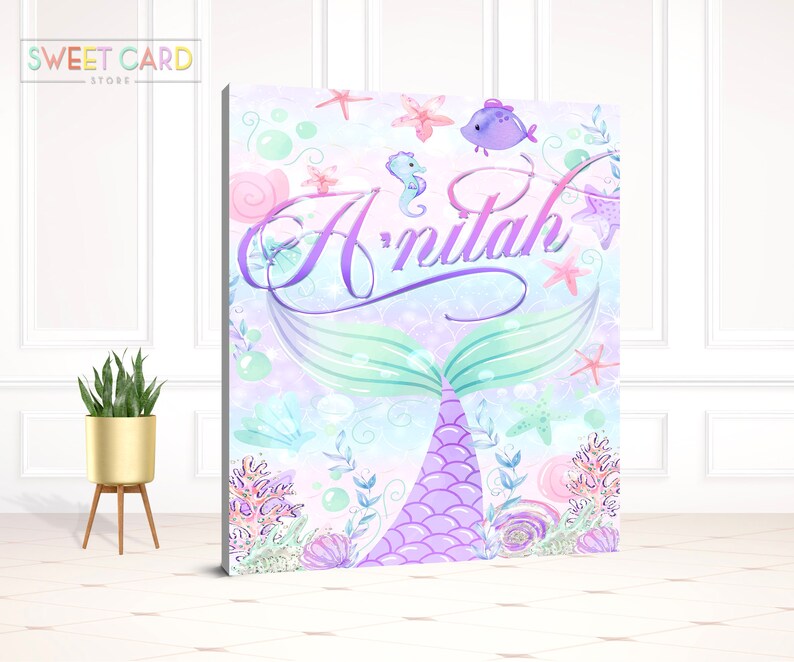 MERMAID BACKDROP Under the Sea Mermaid Tail Backdrop | Etsy