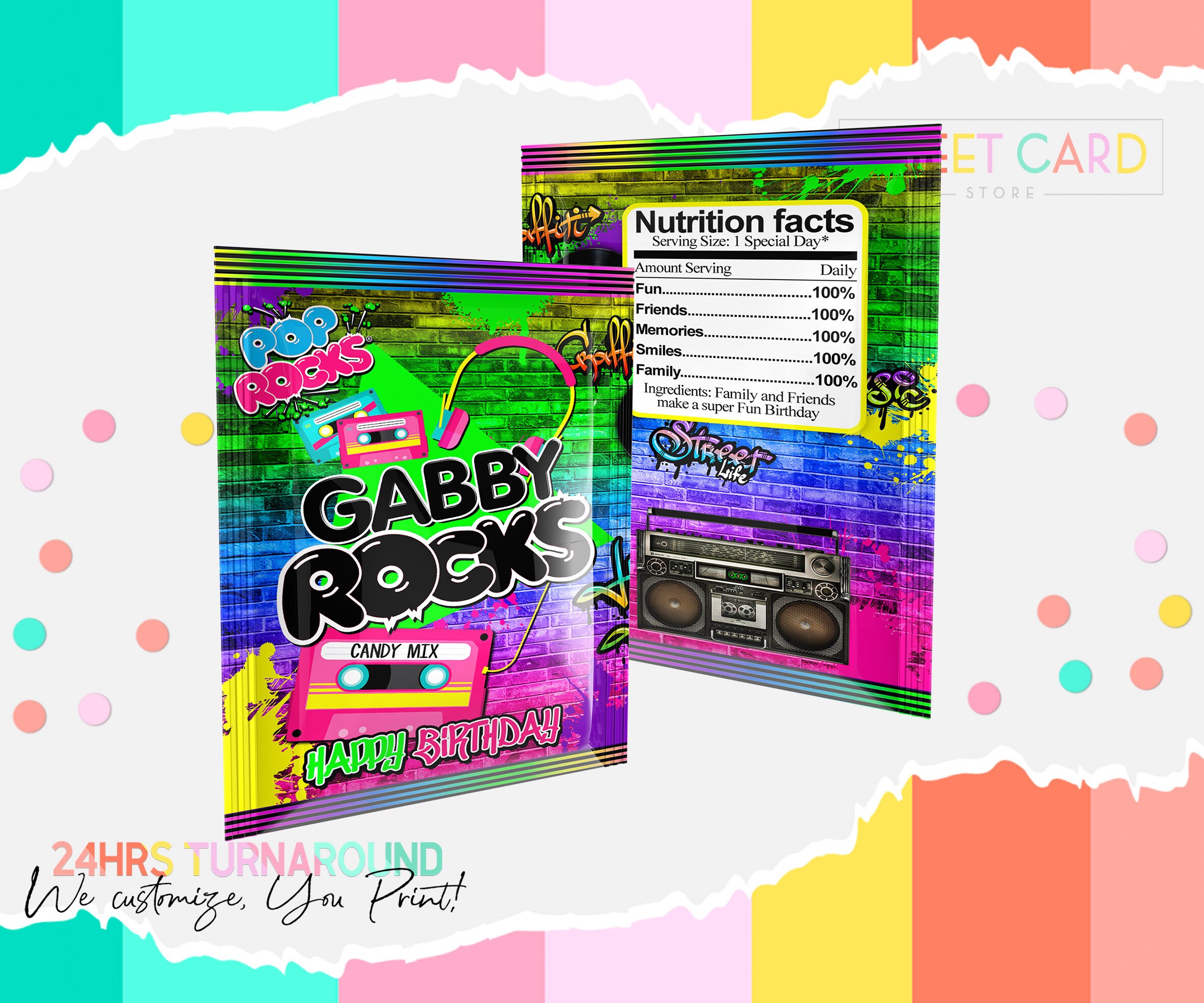 GRAFFITI CANDY WRAPPERS Graffiti Retro 80s 90s Candy Bar | Etsy