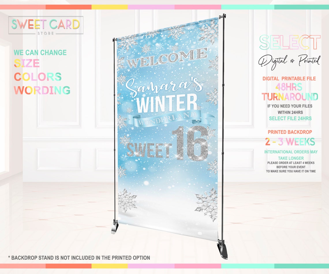 Winter Wonderland Snowflakes Party Backdrop Winter Onederland - Etsy