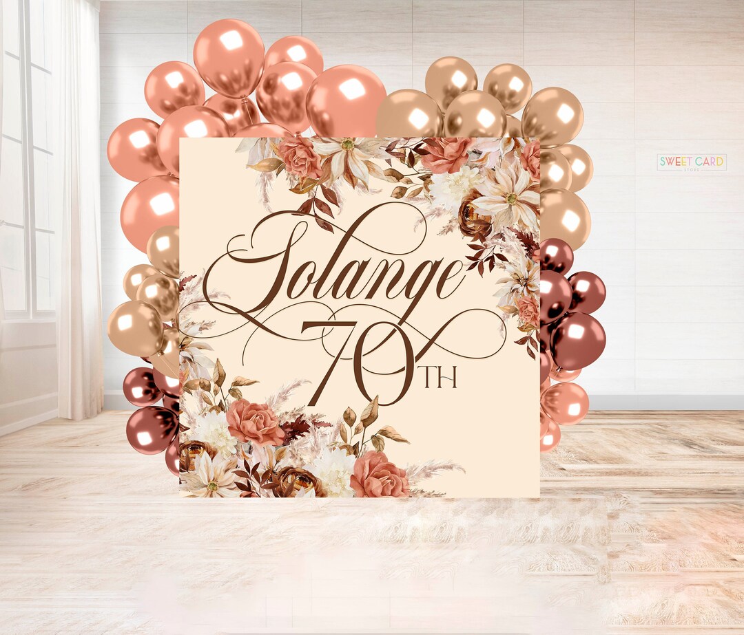 Custom Birthday Backdrop Fall Autumn Floral Birthday Party Boho Pampas ...