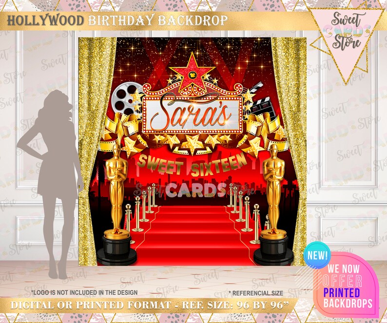 Hollywood Glam Party Backdrop Hollywood Party Backdrop Red | Etsy