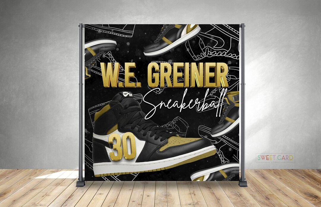 SNEAKER PARTY BACKDROP Sneaker Ball Backdrop Sweet Sixteen Sneakers ...