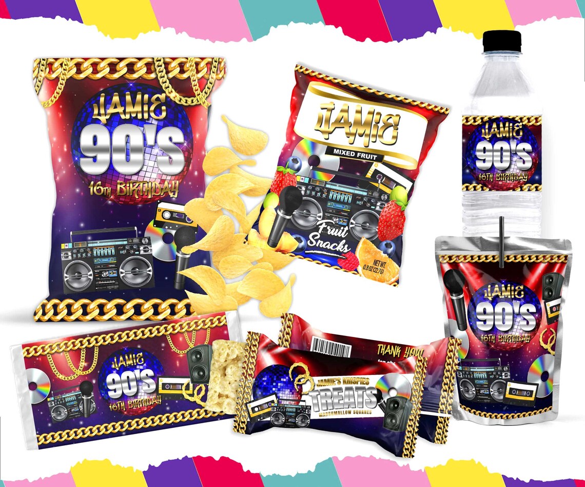 Graffiti 80s 90s Retro Printable Water Labels Urban Retro 80s - Etsy