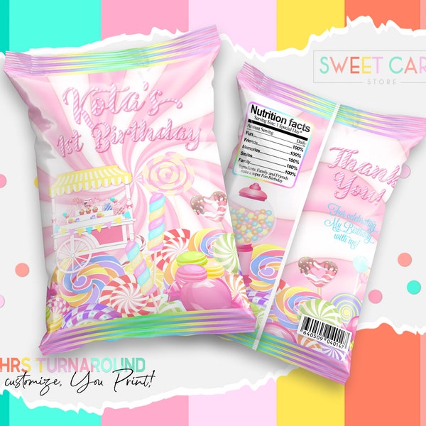 Custom Candyland Party Favor Gift Bags Personalized - Etsy