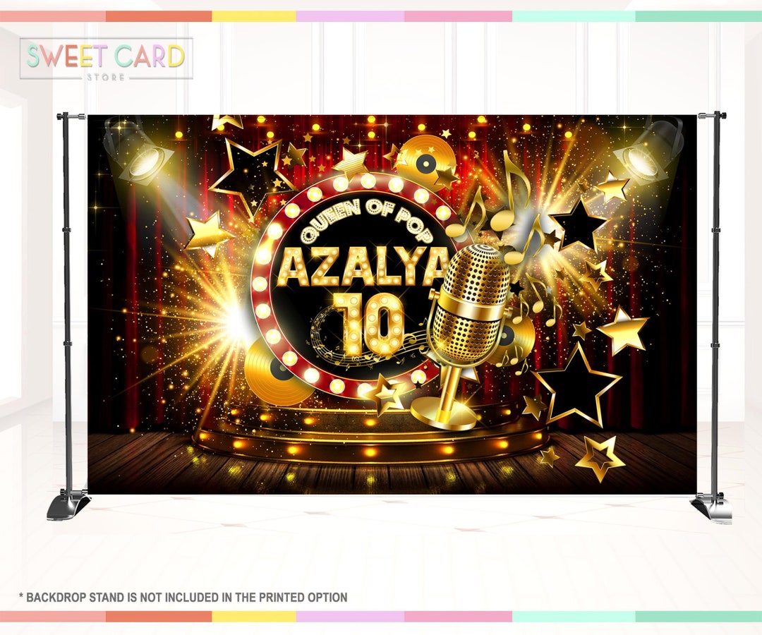 Musical Theme Backdrop, Music Theme Birthday Backdrop, Music Notes ...