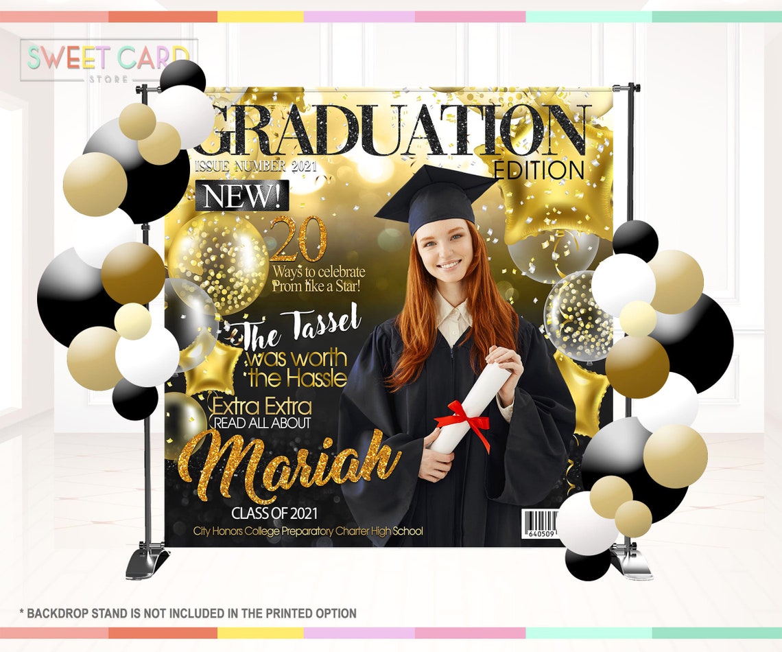 PROM GRADUATION BACKDROP Prom Magazine Style Backdrop Banner - Etsy