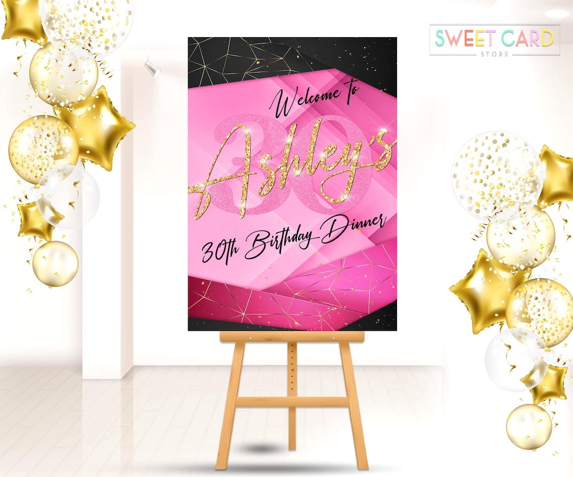 SHADES PINK SIGN Shades of Pink Birthday Welcome Sign Board - Etsy