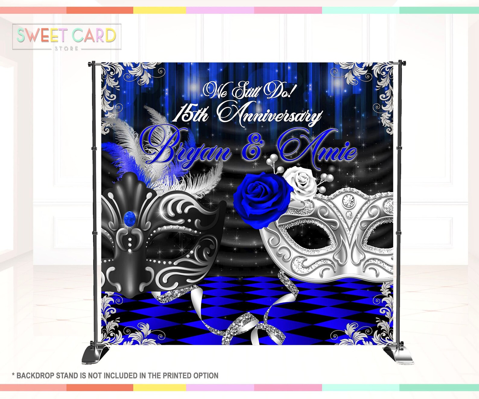Masquerade Backdrop Black Blue Masquerade Glitter - Etsy