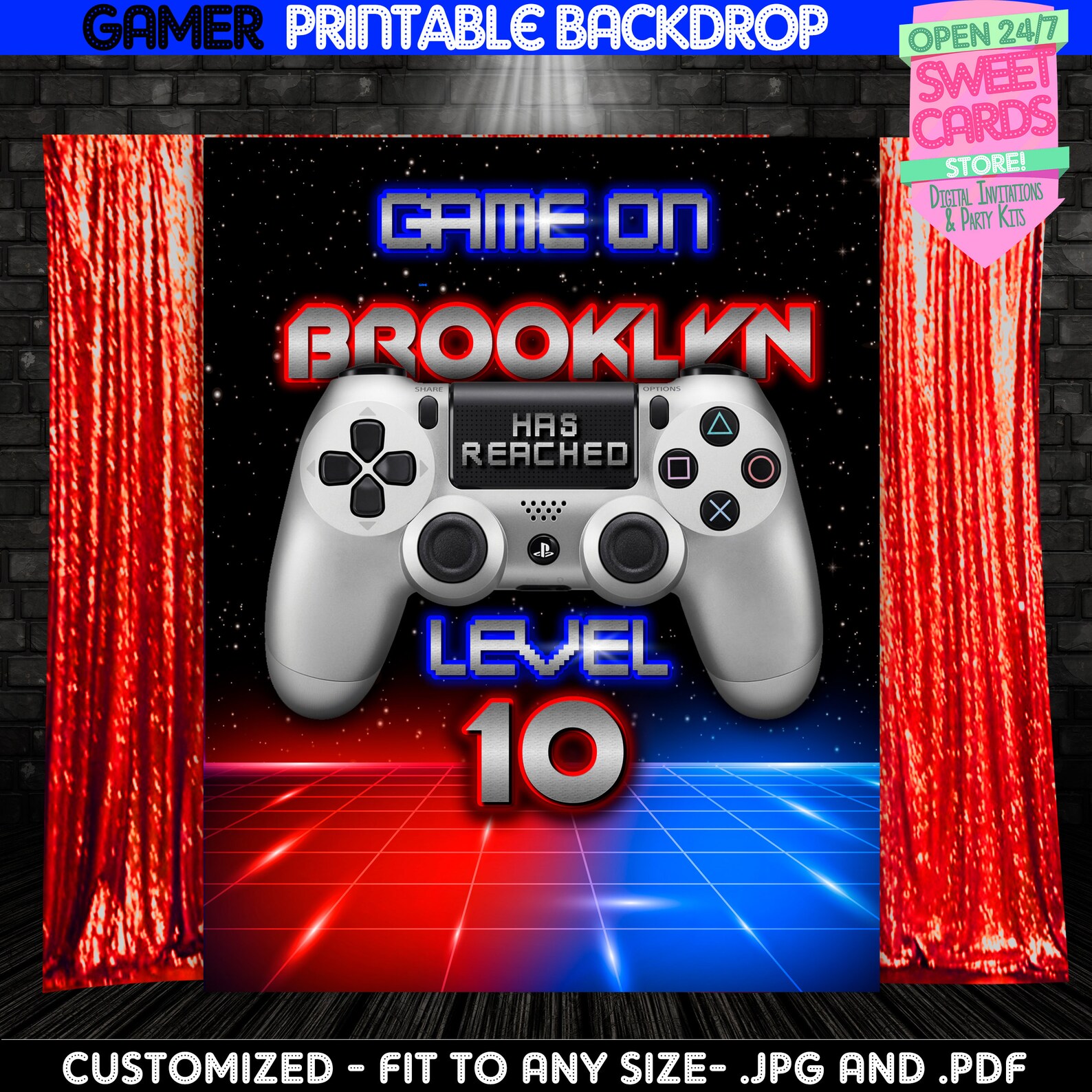 Gamer Backdrop Games Backdrop Controller Backdrop Joystick | Etsy