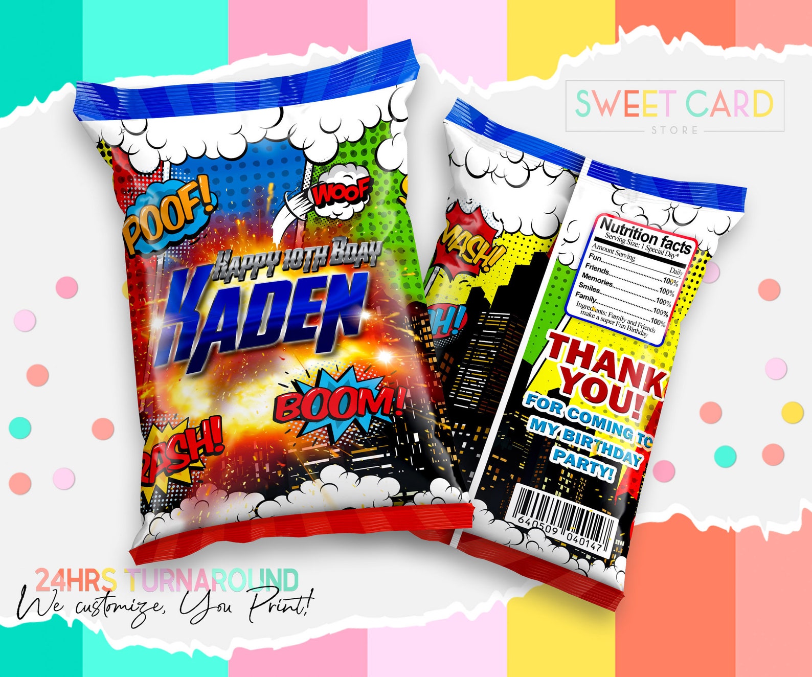 SUPERHEROES CHIP BAG Superheroes Chip Bag Wrapper Heroes | Etsy