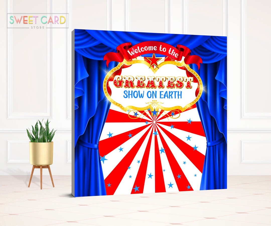 Circus Tent Printable Party Backdrop, Circus Party Backdrop, Circus ...