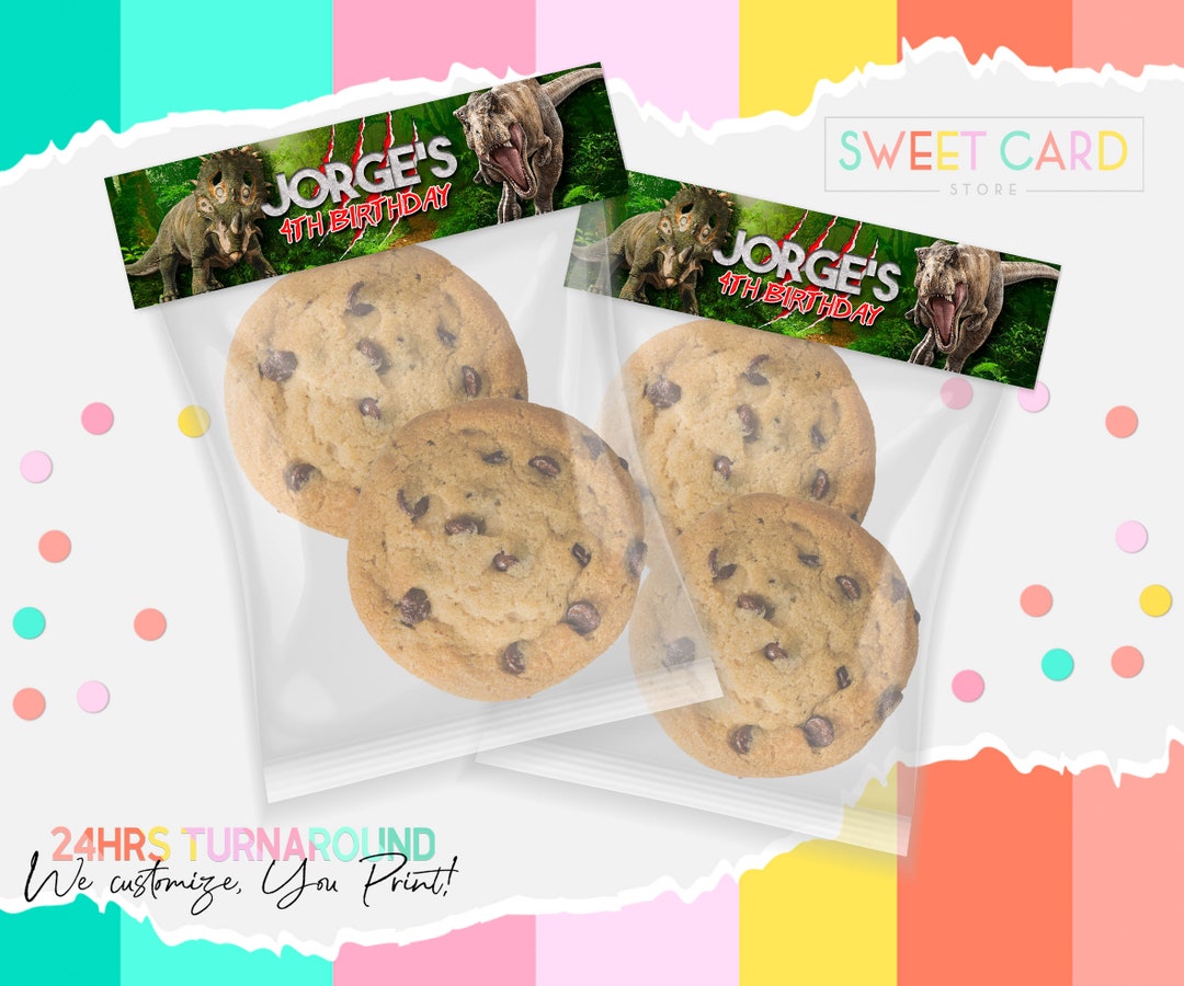 DINOSAUR BAG TOPPERS, Dinosaur Treat Bag Toppers, Jurassic T-rex Bag ...