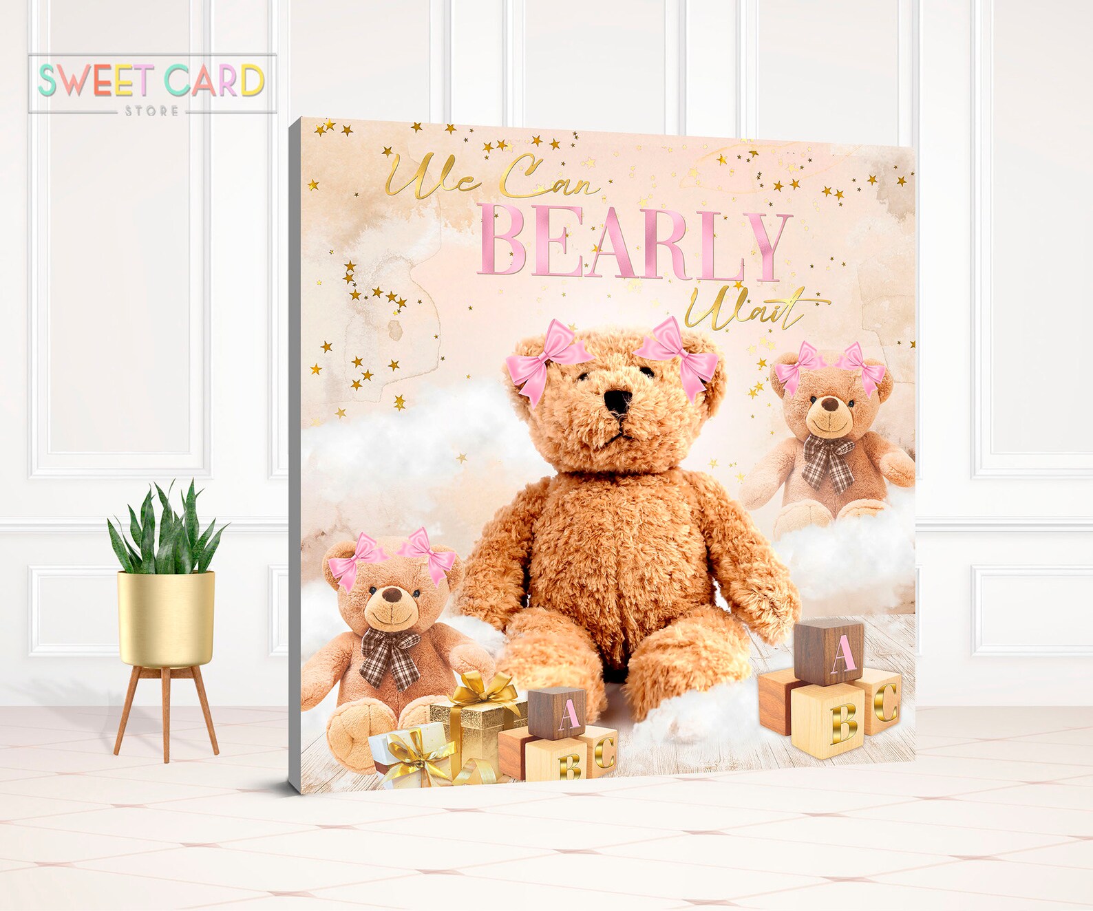 We Can Bearly Wait BACKDROP Baby Shower Backdrop Teddy Bear - Etsy