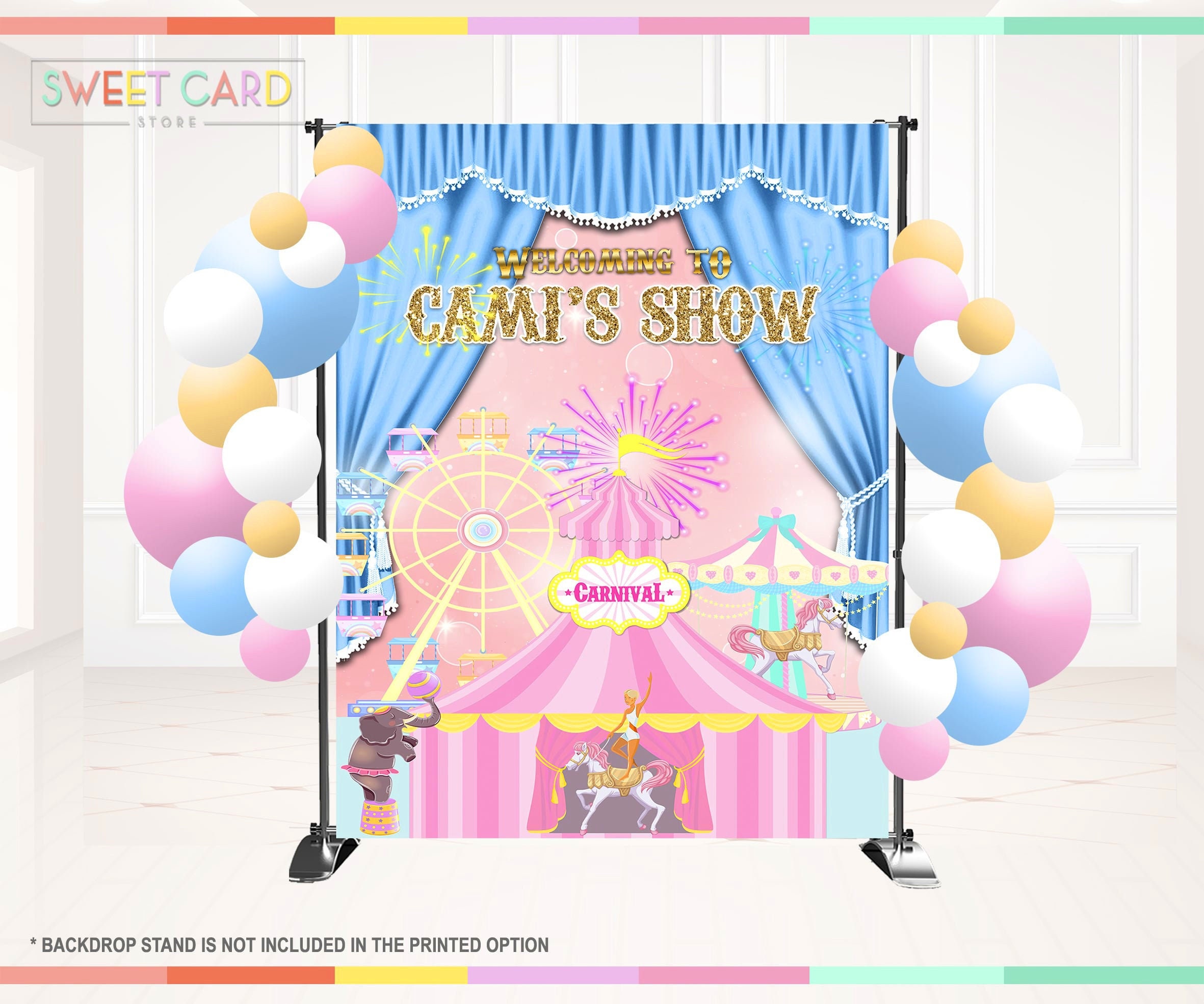 Pink Carnival Circus Printable Backdrop Welcome Carnival - Etsy Canada