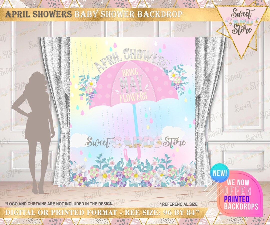 April Showers Floral Party Backdrop April Showers Baby Shower - Etsy
