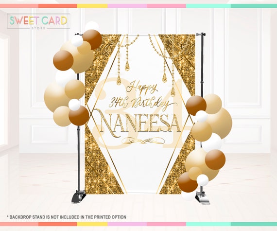 White Gold Sequins Glitter Backdrop Elegant Backdrop Golden | Etsy