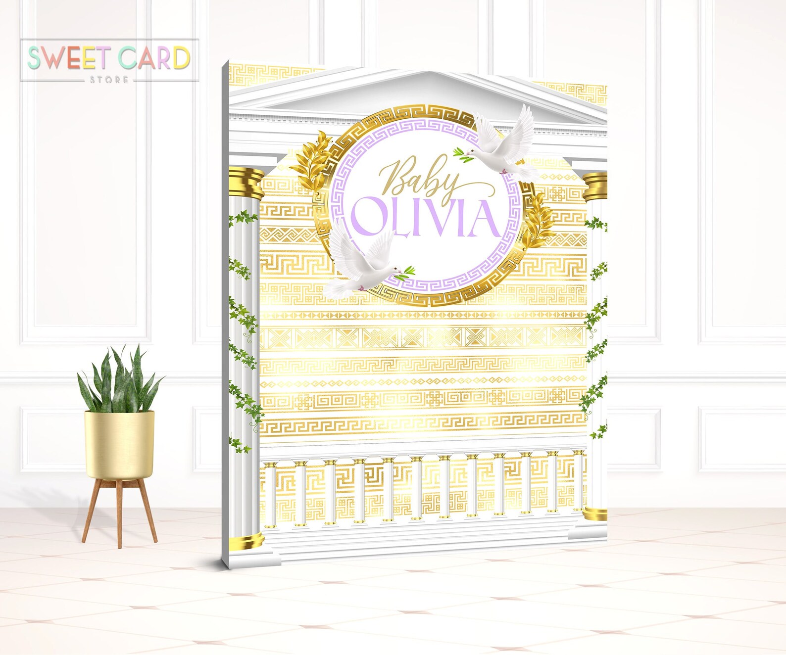 GREEK Baby Shower Backdrop Greek Goddess Party Backdrop - Etsy