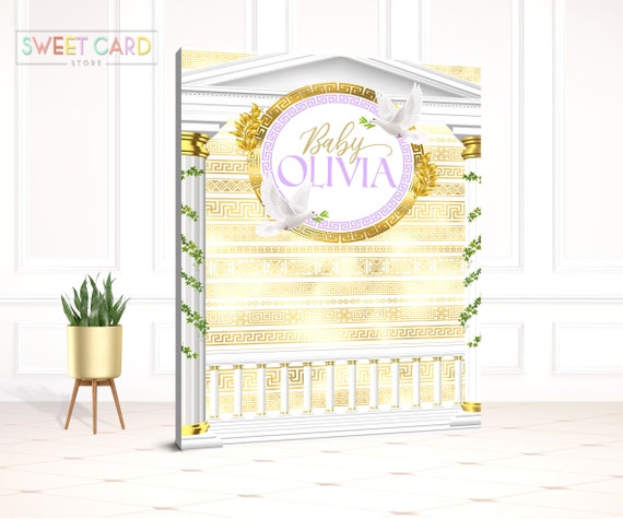GREEK Baby Shower Backdrop Greek Goddess Party Backdrop | Etsy