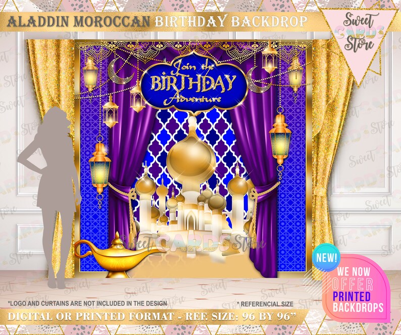 Aladdin style backdrop moroccan aladdin birthday backdrop | Etsy