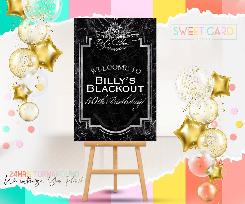 50TH WELCOME SIGN 50 Birthday Welcome Sign Board Fifty - Etsy