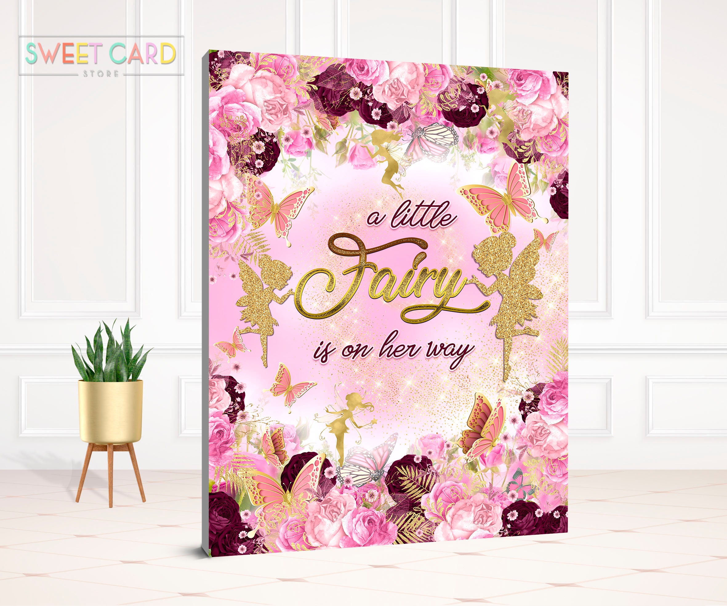 Enchanted Garden Pink Printable Backdrop Fairy Party - Etsy