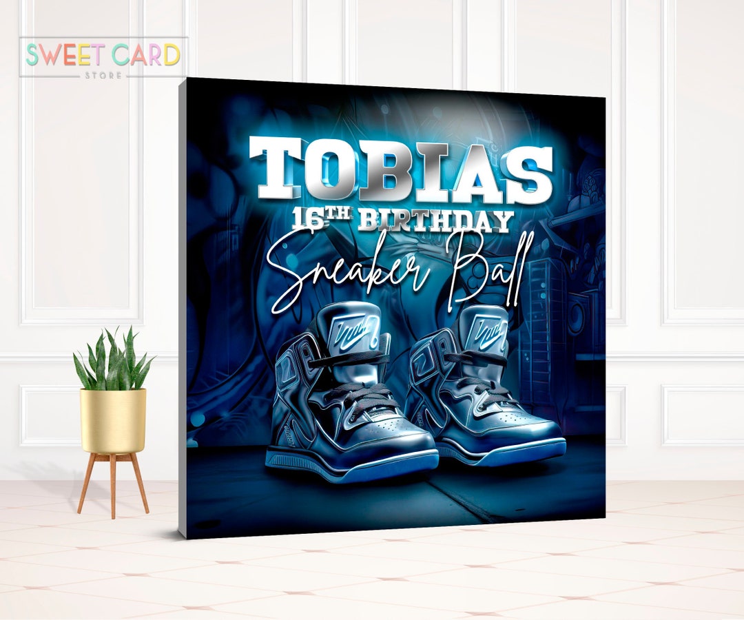 SNEAKER PARTY BACKDROP, Sneaker Ball Backdrop, Sweet Sixteen Sneakers ...