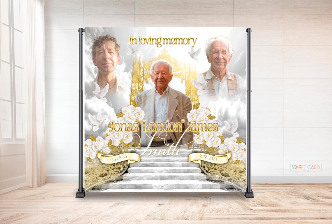 Repass Backdrop, Memorial Backdrop, Funeral Banner Background, Memorial ...