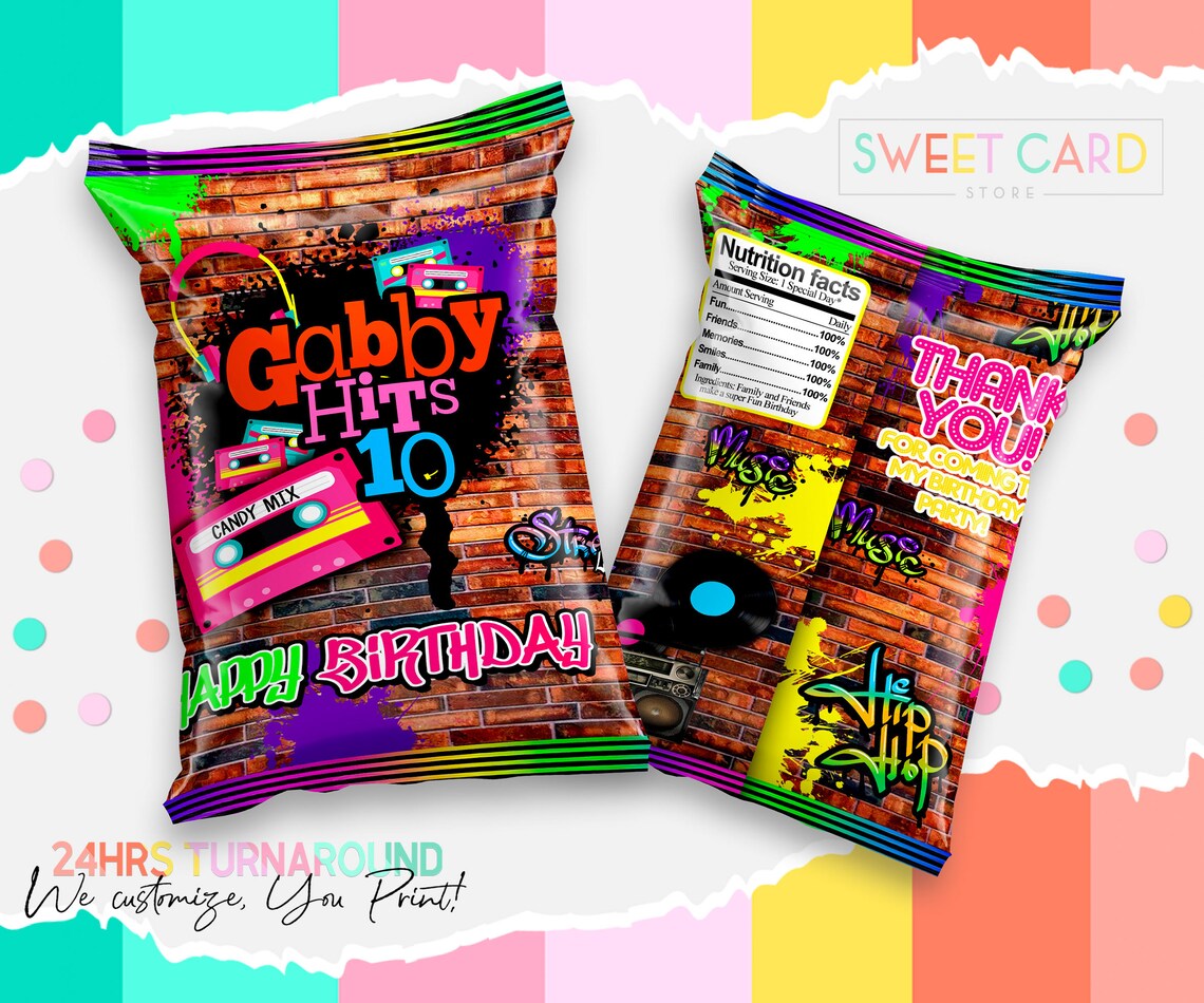 GRAFFITI CANDY WRAPPERS Graffiti Retro 80s 90s Candy Bar | Etsy