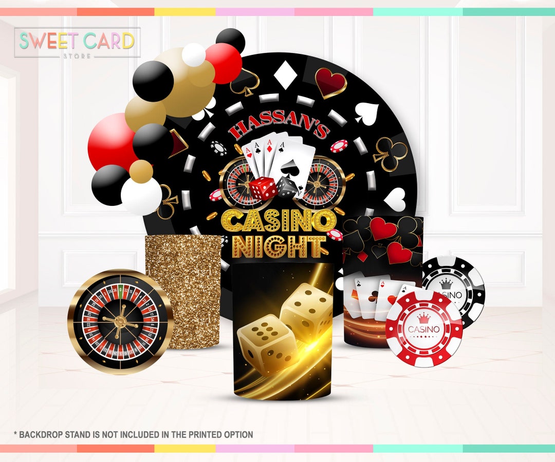 CASINO PRINTABLE BACKDROP | Casino Night Birthday Backdrop | Casino ...