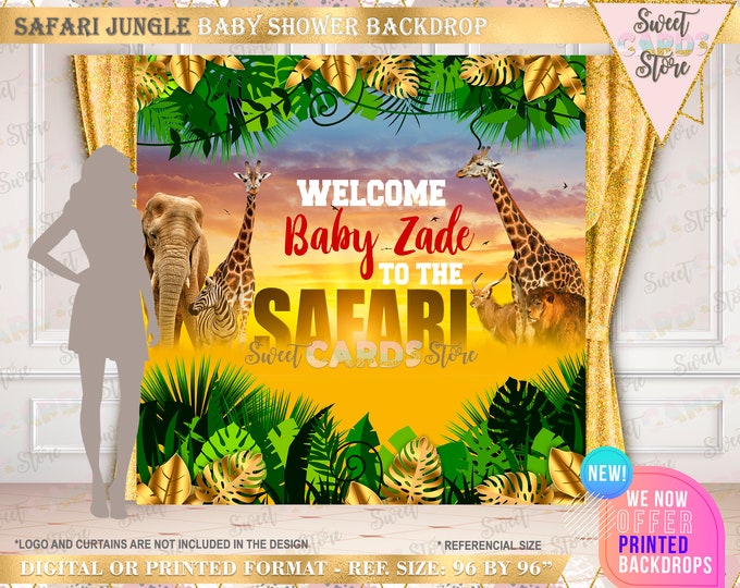 Jungle Safari Printable Backdrop Jungle Animals Theme Baby - Etsy