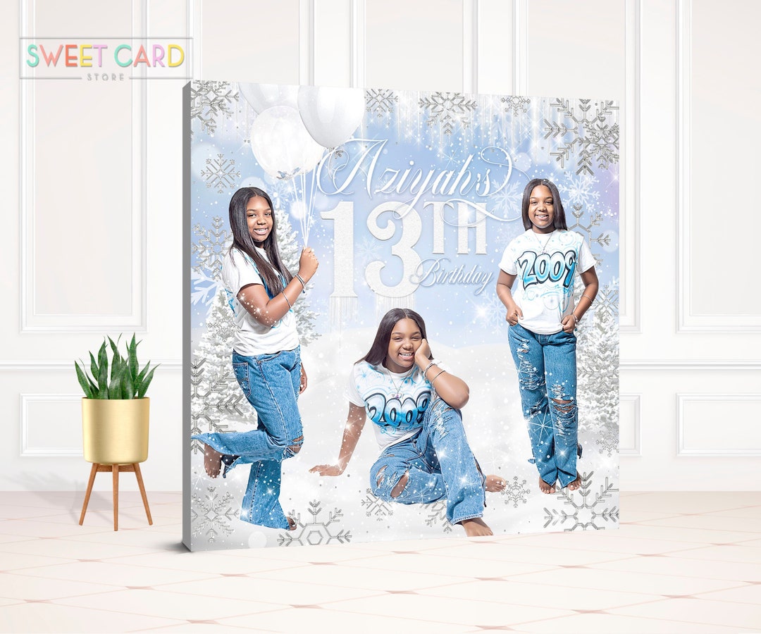 Winter Wonderland Snowflakes Party Backdrop, Winter Onederland Backdrop ...