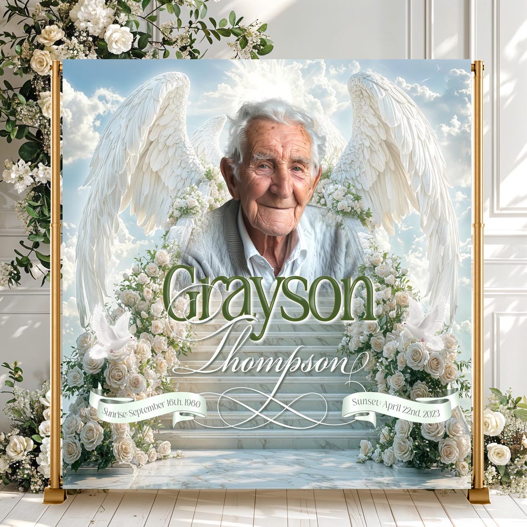 Repass Backdrop, Memorial Backdrop, Funeral Banner Background, Memorial ...