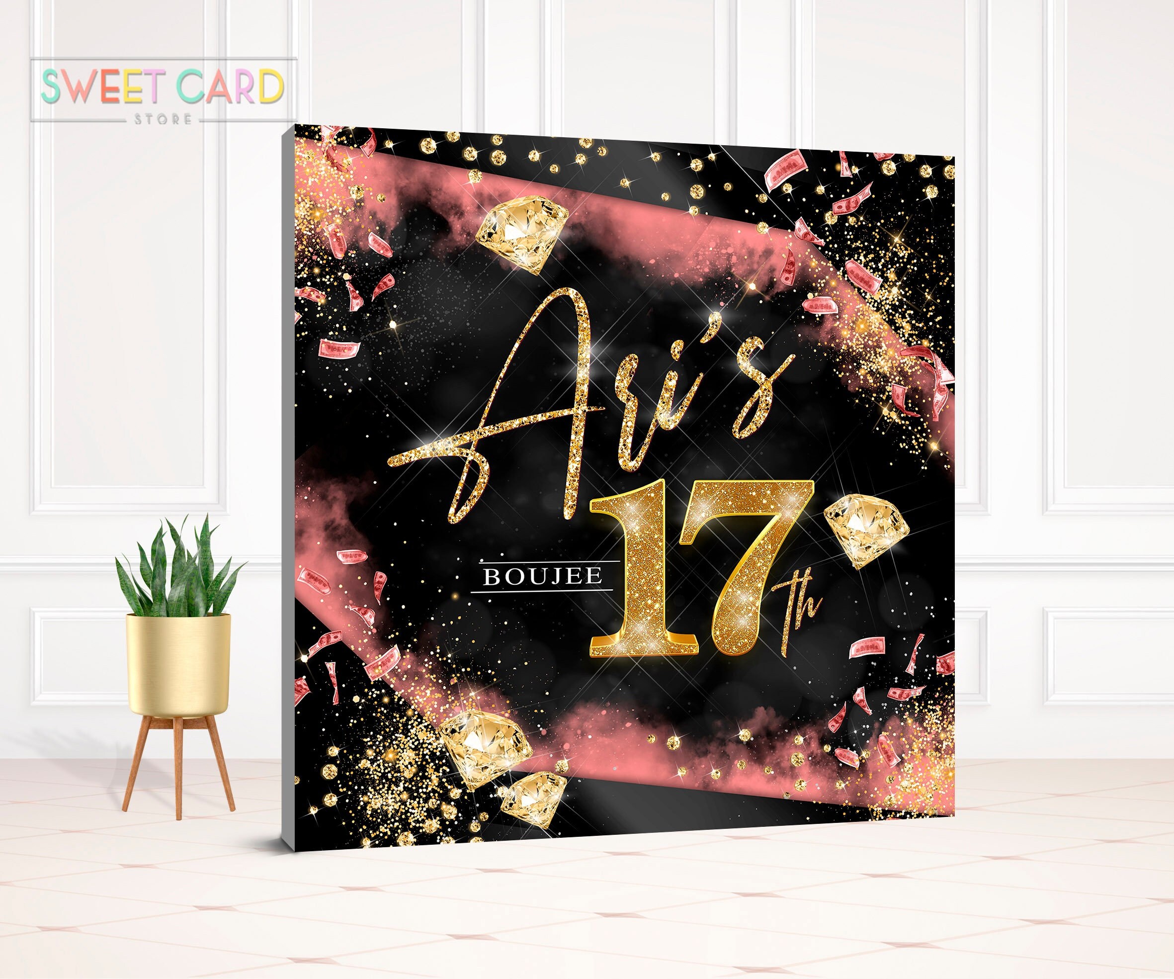 SPARKLE DIAMONDS BACKDROP Black Diamonds Birthday Backdrop - Etsy