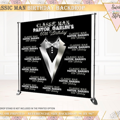 Classic Man Birthday Backdrop Classic Man Step and Repeat - Etsy
