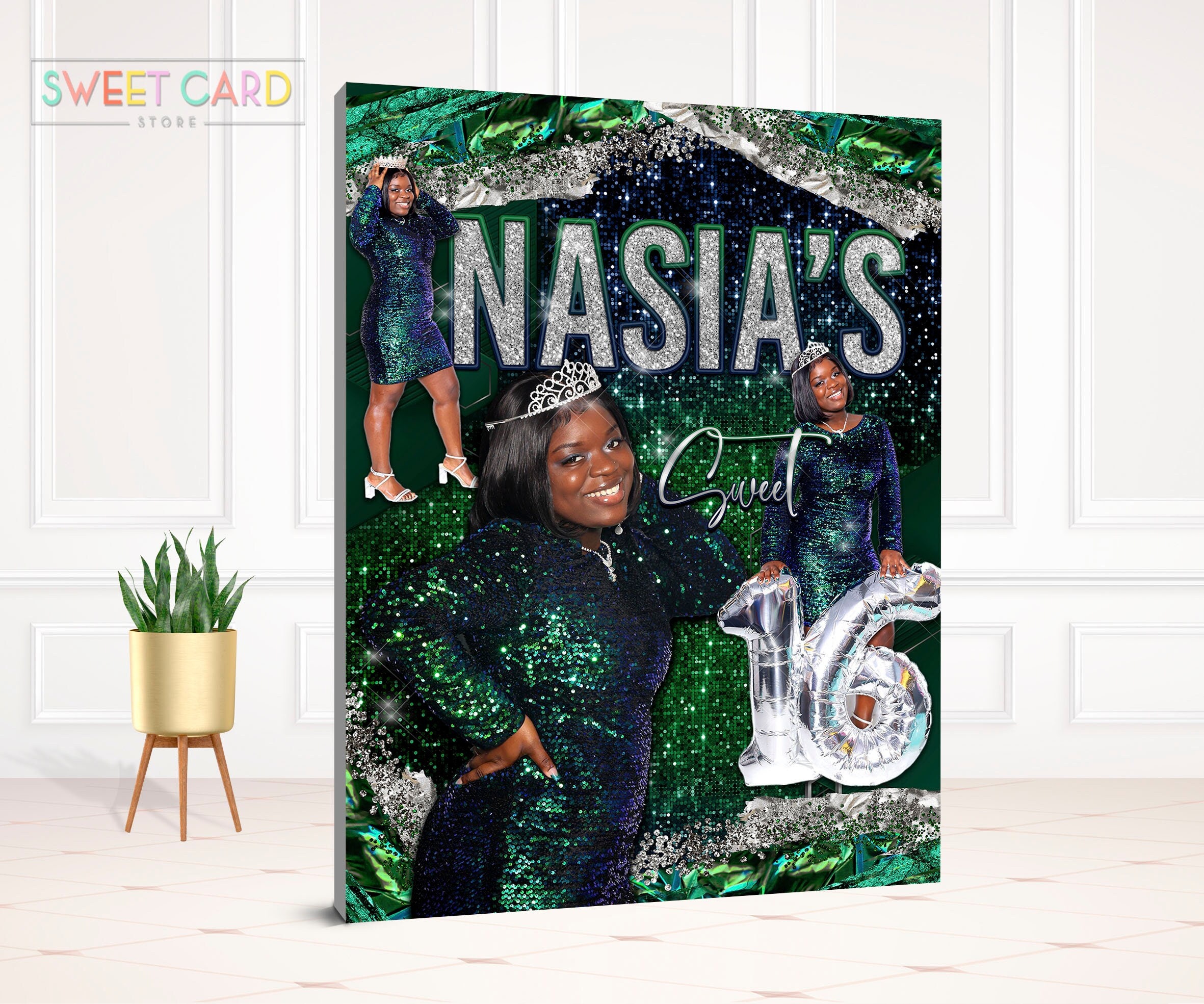 EMERALD SEQUINS BACKDROP Elegant Emerald Diamonds Backdrop - Etsy